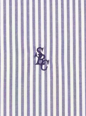 Sporty & Rich Logo-embroidered Striped Shirt