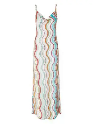 Missoni Long Cover-up Dress With Lamé Wave Motif