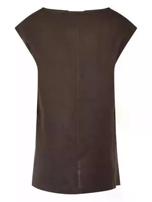 Max Mara Cap-sleeve Linen Top - Brown