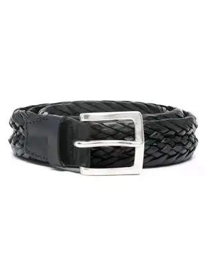 Orciani Braided Leather Belt - Black