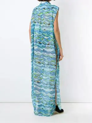 AMIR SLAMA Wave-print Maxi Kaftan
