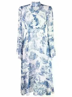 Philipp Plein Georgette Crystal Silk Dress