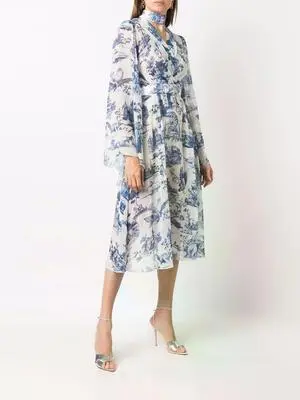 Philipp Plein Georgette Crystal Silk Dress