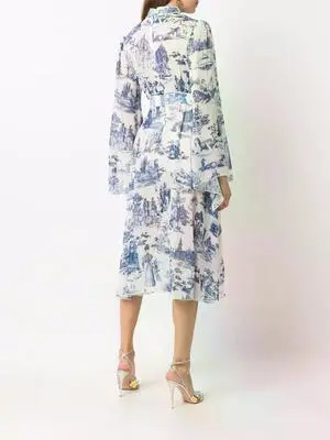 Philipp Plein Georgette Crystal Silk Dress