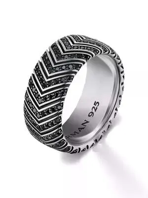 David Yurman Sterling Chevron Diamond Ring