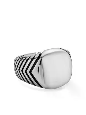 David Yurman Sterling Chevron Signet Ring - Silver