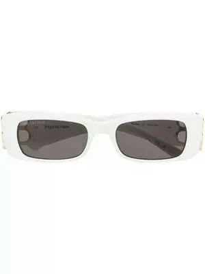 Balenciaga Bb0096s Bb-plaque Sunglasses - White