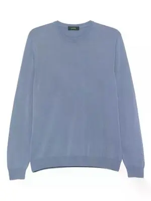 ZANONE Cotton Crew-neck Sweater - Blue