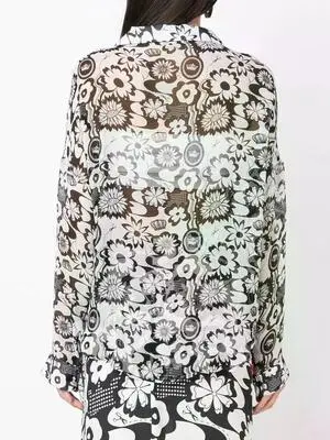 AMIR SLAMA Floral-print Silk Shirt