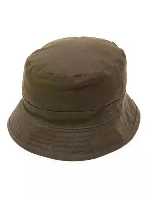 BARACUTA Logo-embroidered Waxed-cotton Bucket Hat - Brown