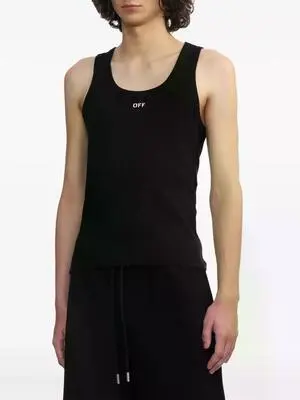 Off-White Logo-print Fine Ribbed Tank Top