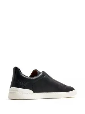Zegna Triple Stitch Low-top Sneakers - Black