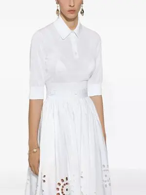 Dolce & Gabbana Cropped Fine-knit Polo Shirt