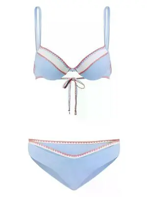 TWINSET Whipstitch-trimmed Bikini Set - Blue