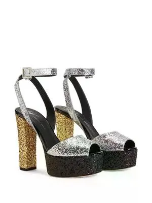 GIUSEPPE ZANOTTI 120mm Betty Glitter Platform-sole Sandals - Silver