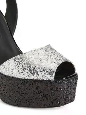 GIUSEPPE ZANOTTI 120mm Betty Glitter Platform-sole Sandals - Silver