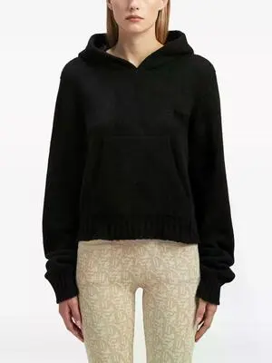 Palm Angels Curved-logo Wool-blend Hoodie