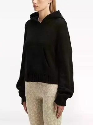 Palm Angels Curved-logo Wool-blend Hoodie