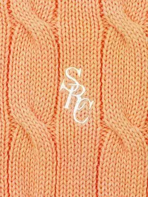 SPORTY & RICH Embroidered Cable Knit Jumper