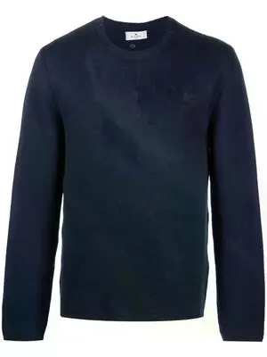 Etro Crew-neck Virgin Wool Pullover - Blue
