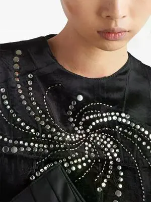 Prada Embroidered Georgette Sleeveless Dress