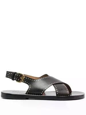 Isabel Marant Étoile Jane Studded Crossover-strap Leather Sandals - Black