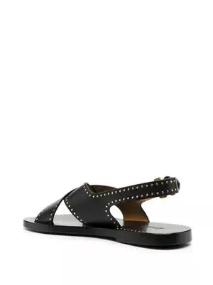 Isabel Marant Étoile Jane Studded Crossover-strap Leather Sandals - Black
