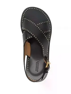 Isabel Marant Étoile Jane Studded Crossover-strap Leather Sandals - Black