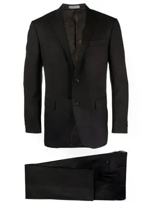 Corneliani Single-breasted Virgin Wool Suit - Brown