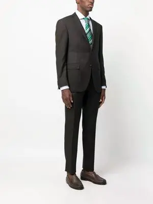 Corneliani Single-breasted Virgin Wool Suit - Brown