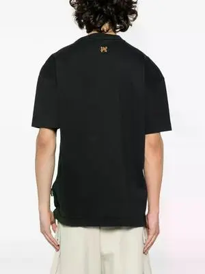 Palm Angels Burning Monogram-print T-shirt - Black