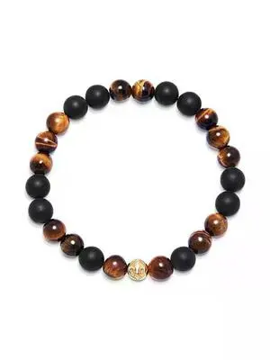 NIALAYA JEWELRY Tiger Eye And Onyx Beaded Bracelet - Brown