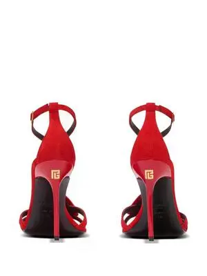 Balmain Suede Lip Detail Stiletto Sandals