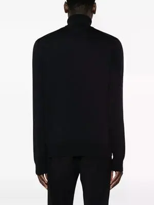 Dolce & Gabbana Logo-patch Roll-neck Jumper - Blue