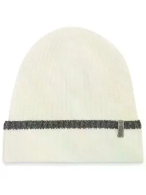 Brunello Cucinelli Contrast Cashmere Beanie - Neutrals