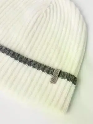 Brunello Cucinelli Ribbed Cashmere Beanie - Neutrals
