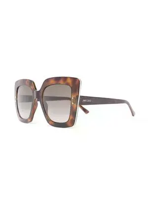 JIMMY CHOO Tortoiseshell-effect Square Frame Sunglasses - Brown