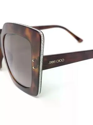 JIMMY CHOO Tortoiseshell-effect Square Frame Sunglasses - Brown