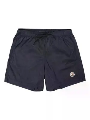 Moncler Monogram-print Swim Shorts - Blue