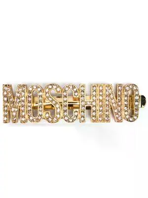 Moschino Logo-plaque Embellished Hair Clip - Gold