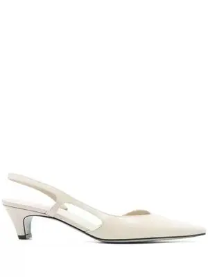 Roberto Festa Brushed-leather Slingback Pumps - Neutrals