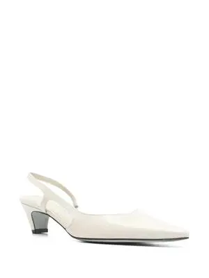 Roberto Festa Brushed-leather Slingback Pumps - Neutrals
