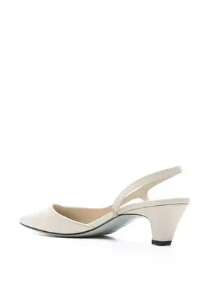 Roberto Festa Brushed-leather Slingback Pumps - Neutrals