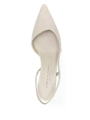 Roberto Festa Brushed-leather Slingback Pumps - Neutrals