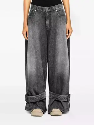 JW Anderson Buckled Wide Leg Jeans - Grey