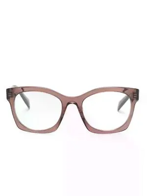 Prada Transparent-frame Logo Glasses - Brown