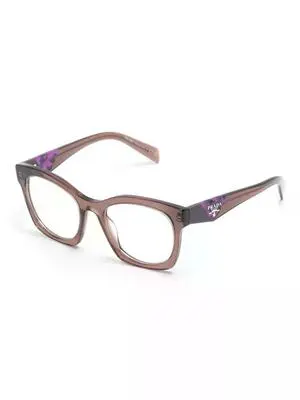 Prada Transparent-frame Logo Glasses