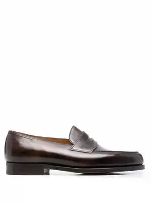 John Lobb Leather Slip-on Loafers