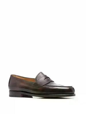 John Lobb Leather Slip-on Loafers