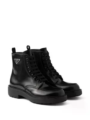 Prada Brushed-leather Boots